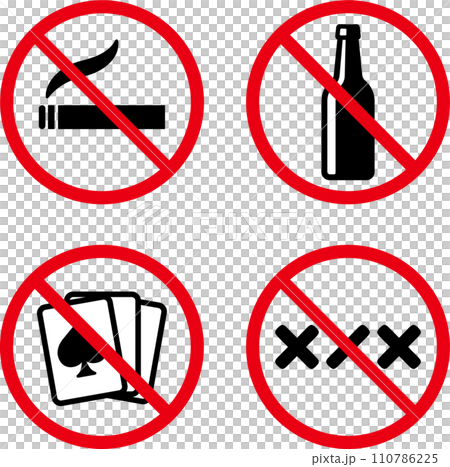 No smoking, alcohol, gambling prohibition sign - Stock Illustration ...