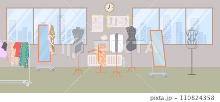 Empty tailor room design interior vector...のイラスト素材 [110824358] - PIXTA