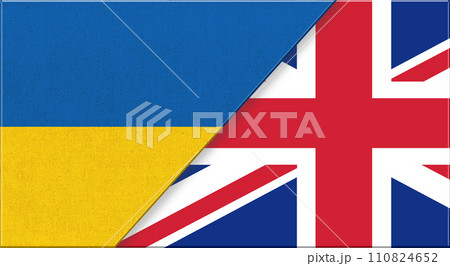 Flags of Ukraine and England. Ukrainian and...のイラスト素材 [110824652] - PIXTA