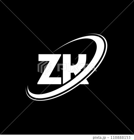 ZK Z K letter logo design. Initial letter ZK...のイラスト素材 [110888153] - PIXTA