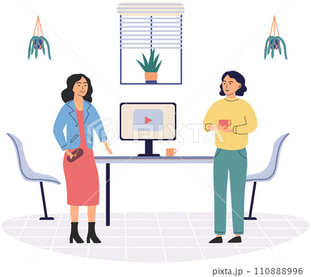 Colleagues vector illustration. Partnerships in...のイラスト素材 [110888996 ...