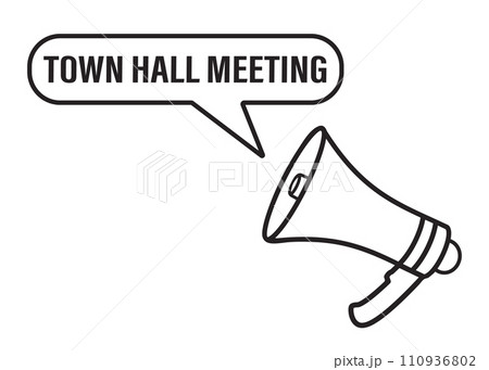 Megaphone with speech bubble in word Town Hall...のイラスト素材 [110936802 ...