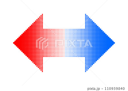 Red-blue scale in form of double-sided arrowのイラスト素材 [110939840] - PIXTA