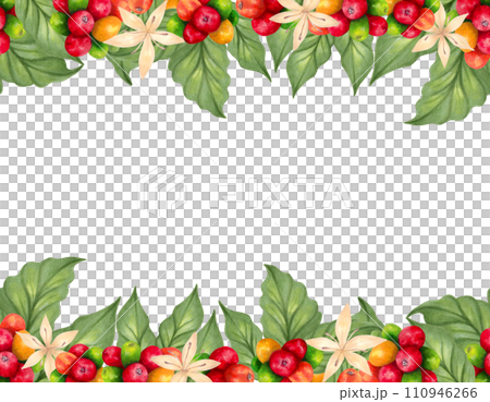 Seamless horizontal coffee border. Aroma of...のイラスト素材 [110946266] - PIXTA