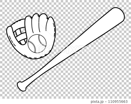 Simple and cute black and white baseball... - Stock Illustration ...