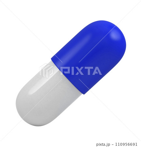White and blue pill close up macro shot....のイラスト素材 [110956691] - PIXTA