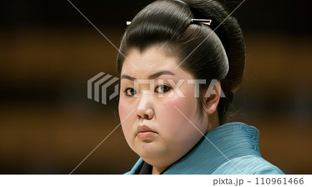 Japanese female sumo wrestler in traditional...のイラスト素材 [110961466] - PIXTA