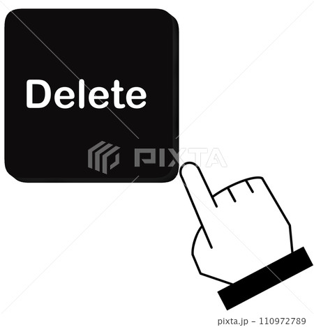 Delete icon with handのイラスト素材 [110972789] - PIXTA