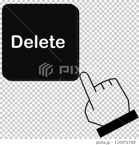 Delete icon with hand-插圖素材 [110972789] - PIXTA圖庫