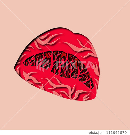 Paper cut deep style Paper art lips, mouthのイラスト素材 [111043870] - PIXTA