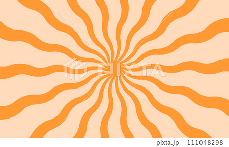 Undulate orange radial stripes background....のイラスト素材 [111048298] - PIXTA