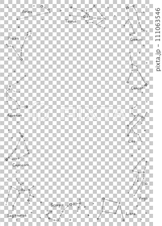 Simple 12 constellations frame 1 color vertical - Stock Illustration ...