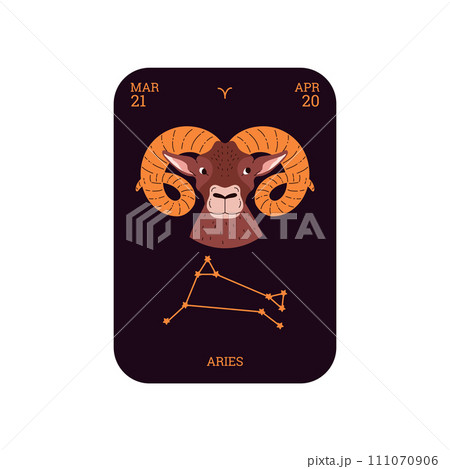 Aries zodiac sign, Aries constellation, March...のイラスト素材 [111070906] - PIXTA