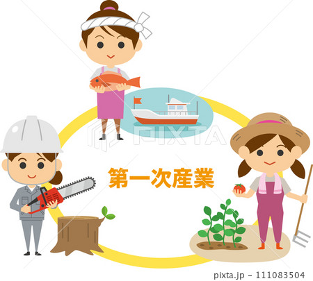 第一次産業で働く女性のイメージイラストのイラスト素材 [111083504] - PIXTA