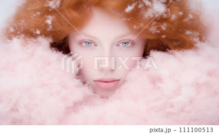 Portrait of a woman with striking red hair...のイラスト素材 [111100513] - PIXTA