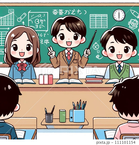 塾に通う学生のイラスト素材 [111101154] - PIXTA