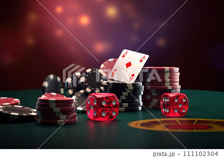 Casino concept with abstract gambling objects....のイラスト素材 [111102304 ...
