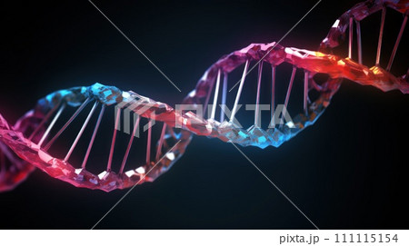 Human DNA Strand Against a Black Background....のイラスト素材 [111115154] - PIXTA