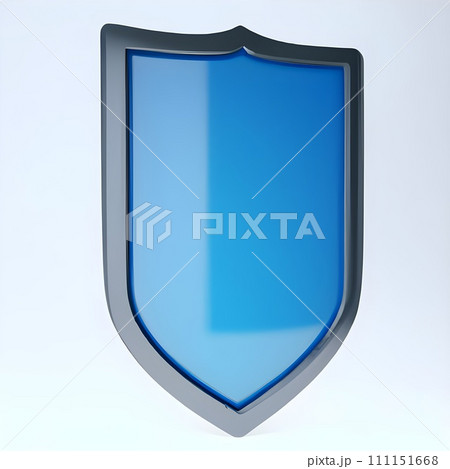 3d blue shield icon. Generative AI.のイラスト素材 [111151668] - PIXTA