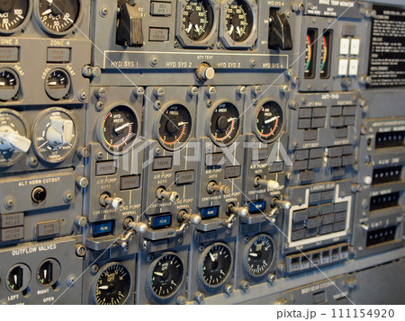 Jet aircraft cockpit Equipmentの写真素材 [111154920] - PIXTA