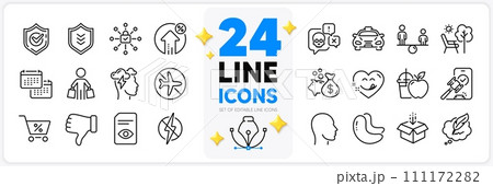 Icons set of Mindfulness stress, Calendar and...のイラスト素材 [111172282] - PIXTA