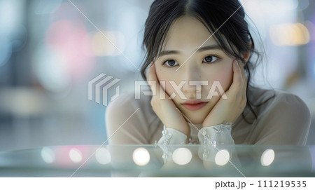 AI画像生成 困惑する女性のイラスト素材 [111219535] - PIXTA