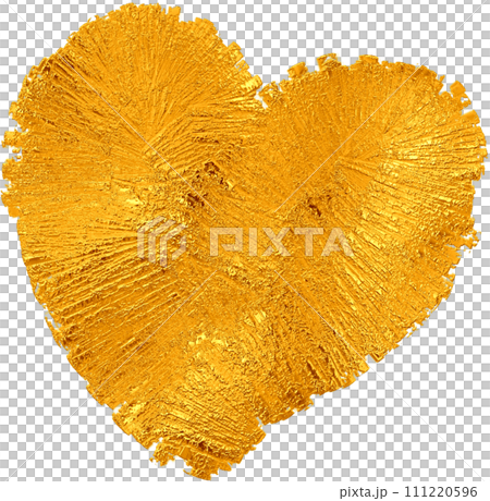 Metallic Gold Color Heart, digital painting.のイラスト素材 [111220596] - PIXTA