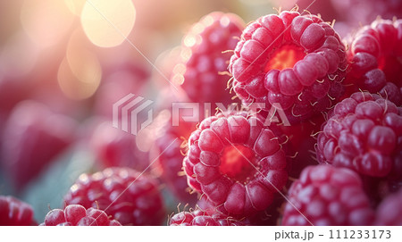 AI-generated content. Raspberry. Fresh organic...のイラスト素材 [111233173 ...