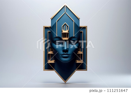 3d abstract human head,face, Psychic waves...のイラスト素材 [111251647] - PIXTA