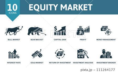 Equity market icons set. Creative icons: bull...のイラスト素材 [111264177] - PIXTA