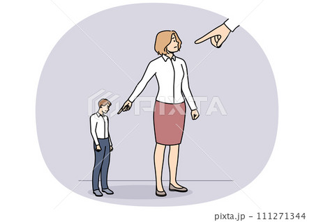 Businesspeople point with finger lay blame on...のイラスト素材 [111271344] - PIXTA