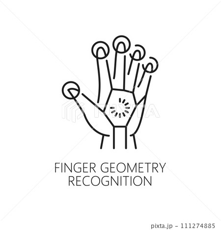 Finger geometry recognition outline icon,...のイラスト素材 [111274885] - PIXTA