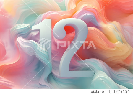 Colorful and playful number twelve. Symbol 12....のイラスト素材 [111275554 ...