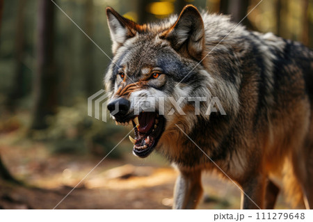 Angry Wolf, Generative AIのイラスト素材 [111279648] - PIXTA
