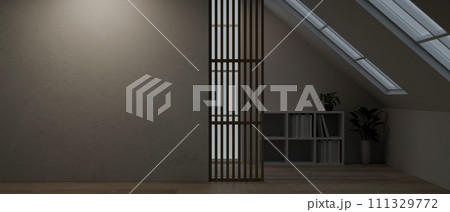 A modern home corridor at night with a...のイラスト素材 [111329772] - PIXTA