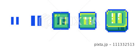 Pixel Pause Icon Set for Retro Game UI. Retro...のイラスト素材 [111332513] - PIXTA