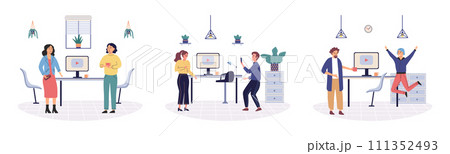 Office rest vector illustration. Taking breaks...のイラスト素材 [111352493 ...