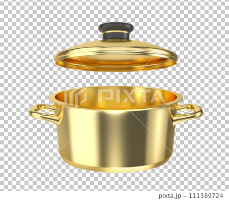 Empty golden cooking potのイラスト素材 [111389724] - PIXTA
