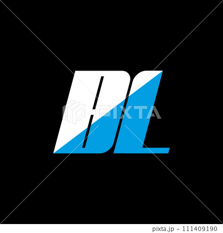 BL letter logo design on black background. BL...のイラスト素材 [111409190] - PIXTA