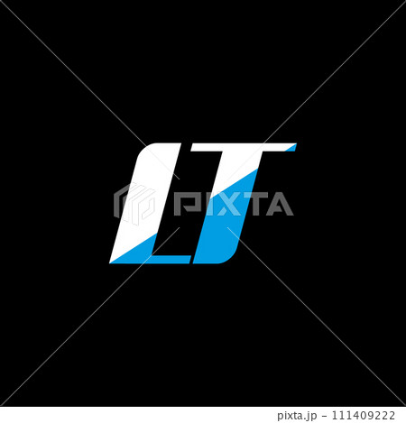 LT letter logo design on black background. LT...のイラスト素材 [111409222] - PIXTA