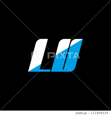 LU letter logo design on black background. LU...のイラスト素材 [111409224] - PIXTA