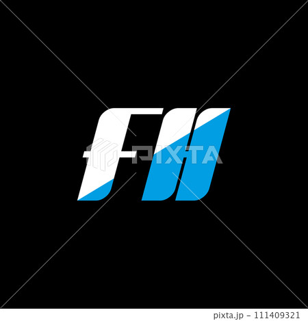 FH letter logo design on black background. FH...のイラスト素材 [111409321] - PIXTA