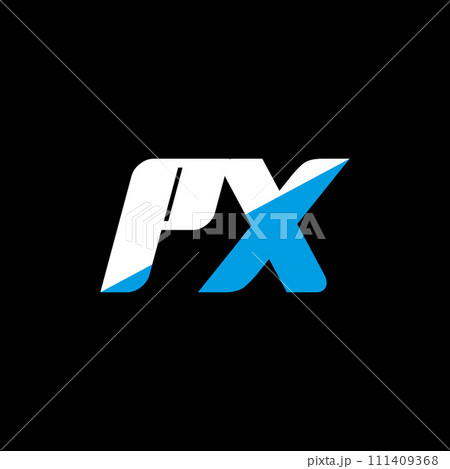 PX letter logo design on black background. PX...のイラスト素材 [111409368] - PIXTA