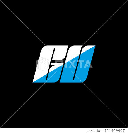 GU letter logo design on black background. GU...のイラスト素材 [111409407] - PIXTA