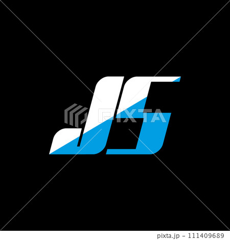 JS letter logo design on black background. JS...のイラスト素材 [111409689] - PIXTA