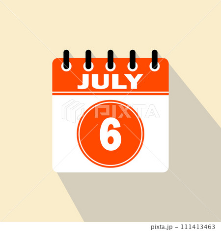 Icon calendar day - 6 Julyのイラスト素材 [111413463] - PIXTA