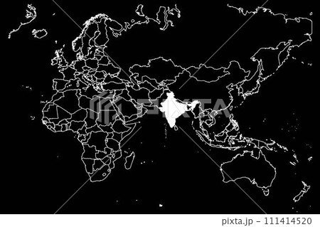 India map Asia black backgroundのイラスト素材 [111414520] - PIXTA