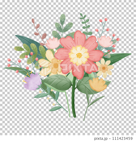 Hand draw bouquet of flowersのイラスト素材 [111423459] - PIXTA