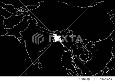 Bangladesh map Asia black backgroundのイラスト素材 [111462323] - PIXTA