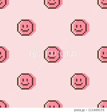 Smiling pixel backgroundのイラスト素材 [111489173] - PIXTA